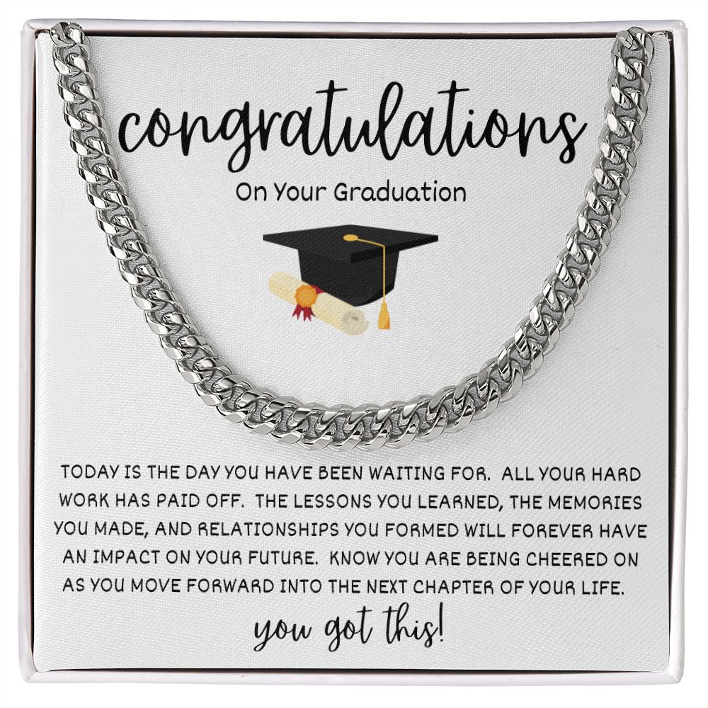 Gift For Graduate | Graduation Cuban Link Chain Necklace - Congratulat ...