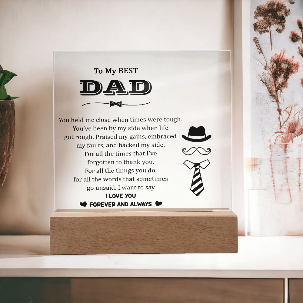 Gift For Dad | Square Acrylic Plaque - Best Dad – Give Fancy Gifts
